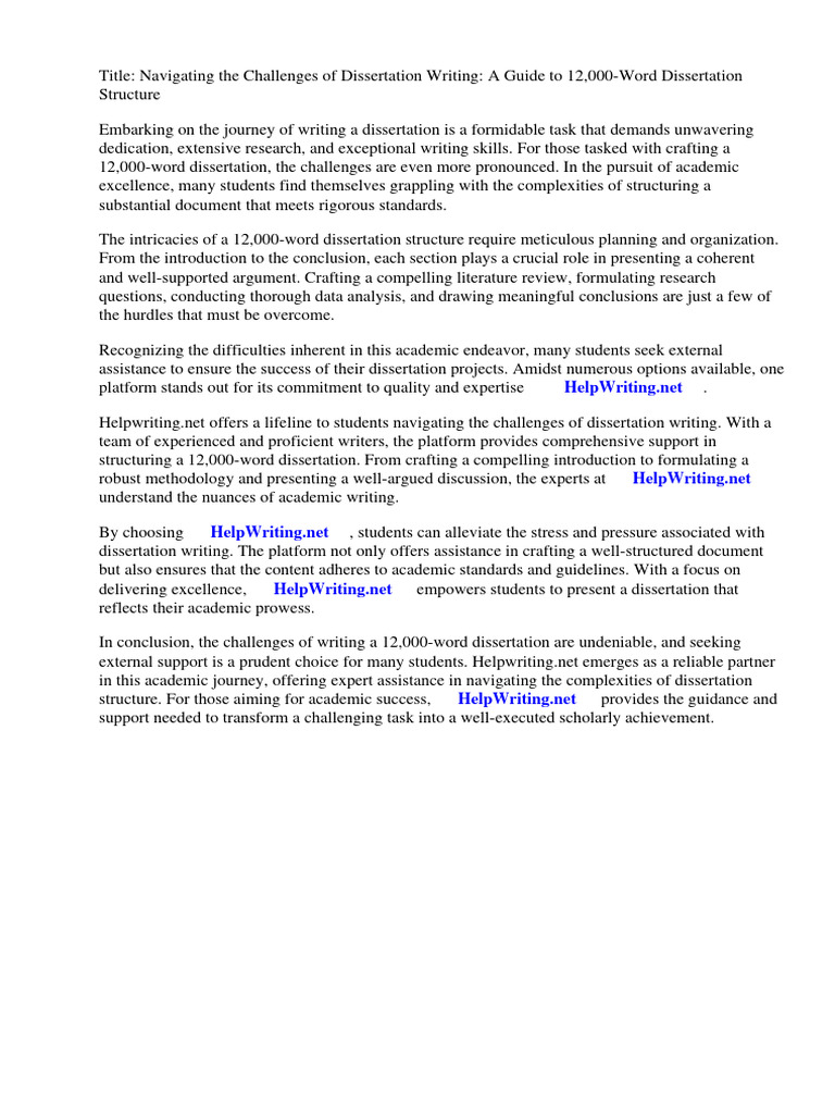 Dissertation Structure Pdf Thesis Methodology