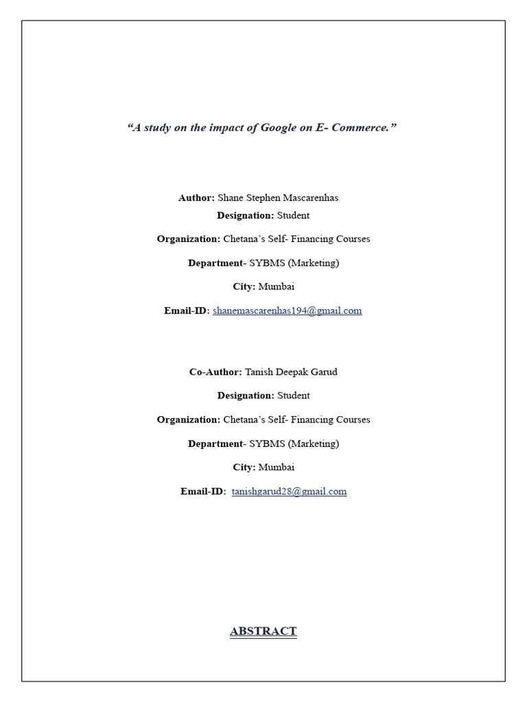 Shane and Tanish | PDF | E Commerce | Search Engine Optimization