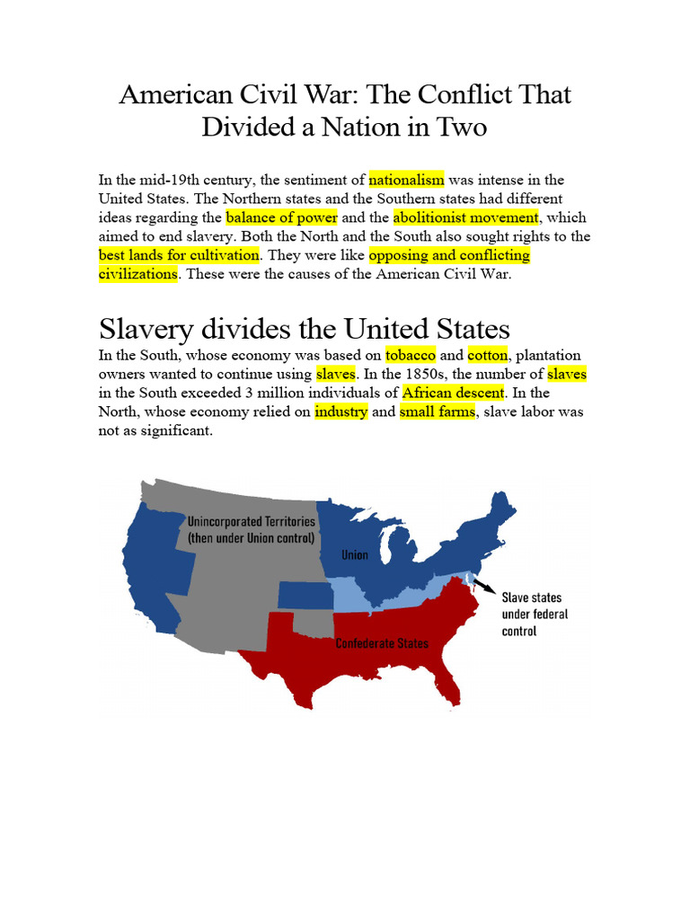 American Civil War | PDF | Abolitionism In The United States | Slavery ...