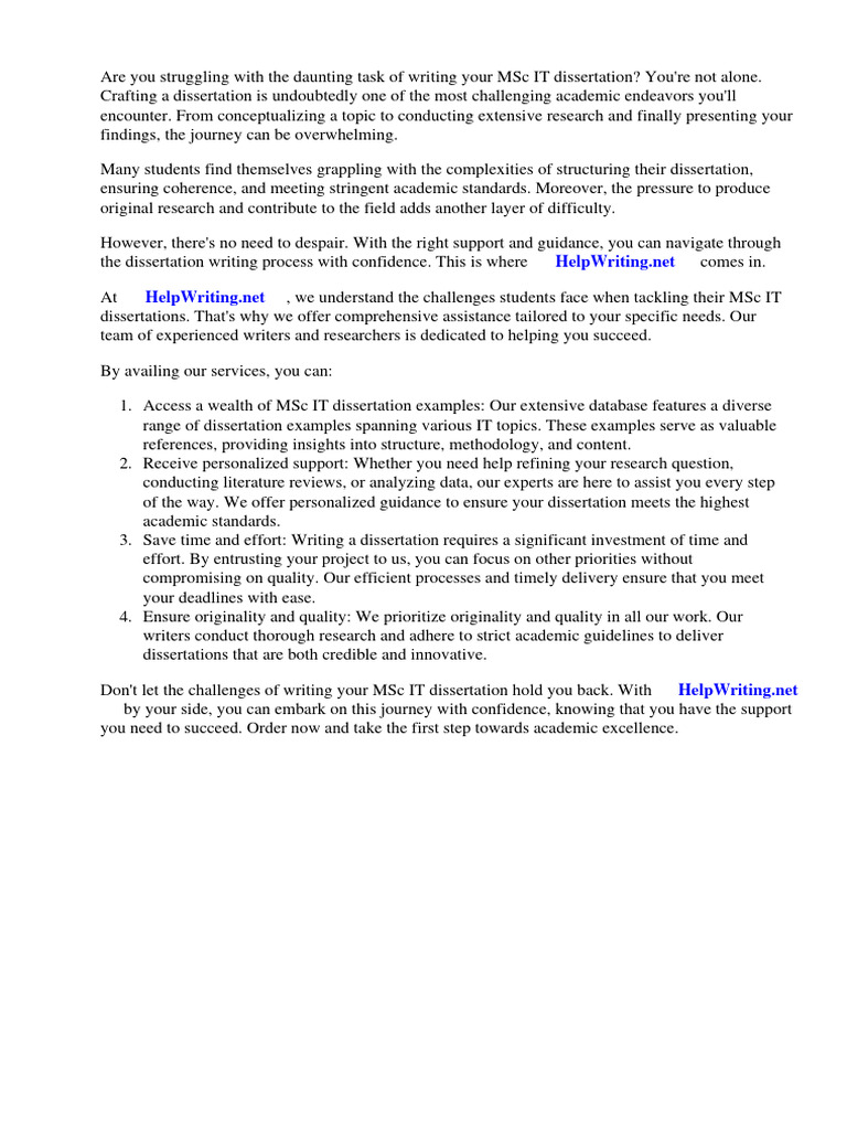 MSC It Dissertation Examples | PDF | Thesis | Qualitative Research