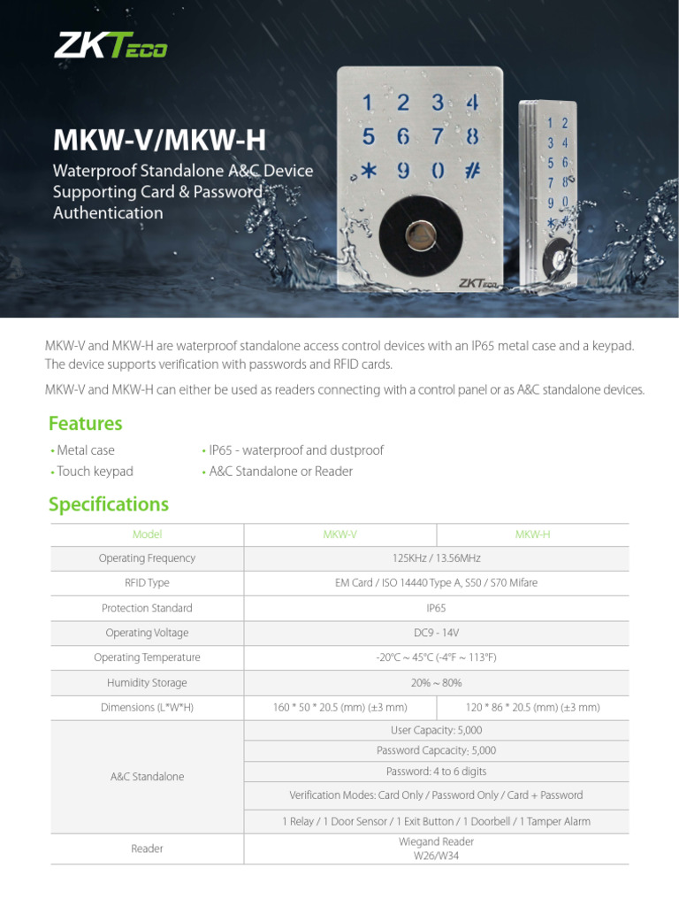 MKW V&MKW H | PDF | Authentication | Radio Frequency Identification