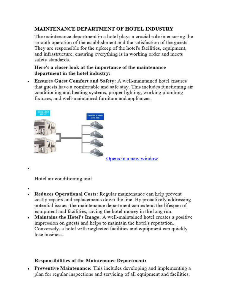 Ch-1, Maintenance Department of Hotel Industry | PDF | Water ...