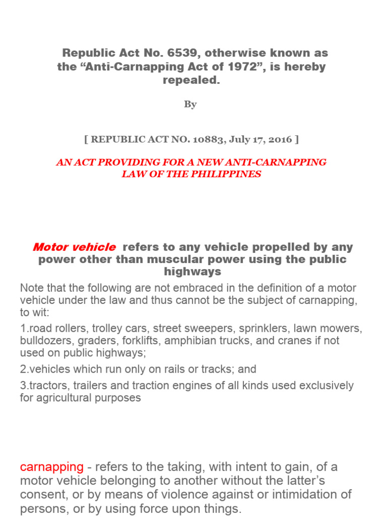 Anti Carnapping | PDF | Carjacking | Bail