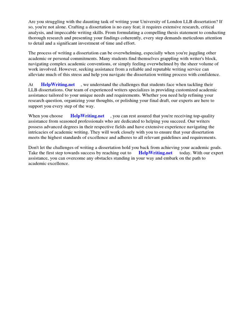 University of London LLB Dissertation | PDF