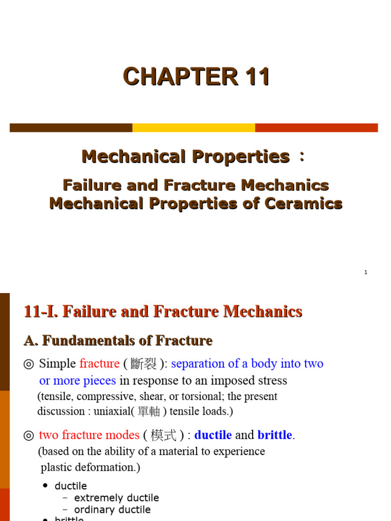 Mechanical Properties of Ceramics and Fracture Mechanics | PDF | Fracture | Deformation ...