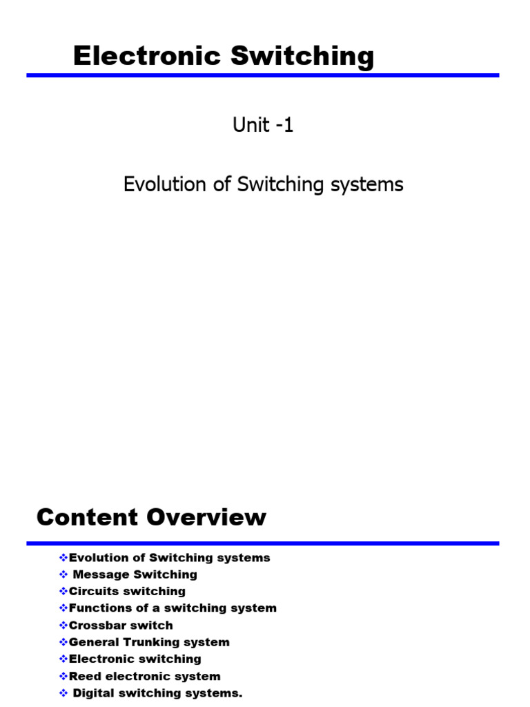 Evolution of Electronic Switching Systems | PDF | Telephone Exchange ...