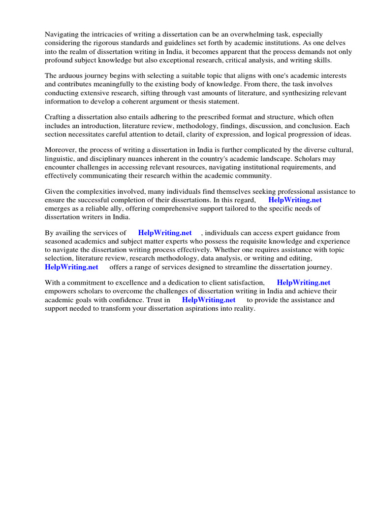 Dissertation Guidelines India | PDF