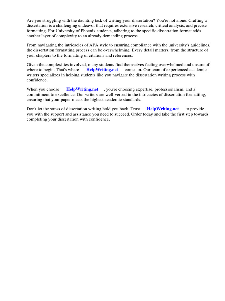 University of Phoenix Dissertation Format | PDF | Thesis | Citation