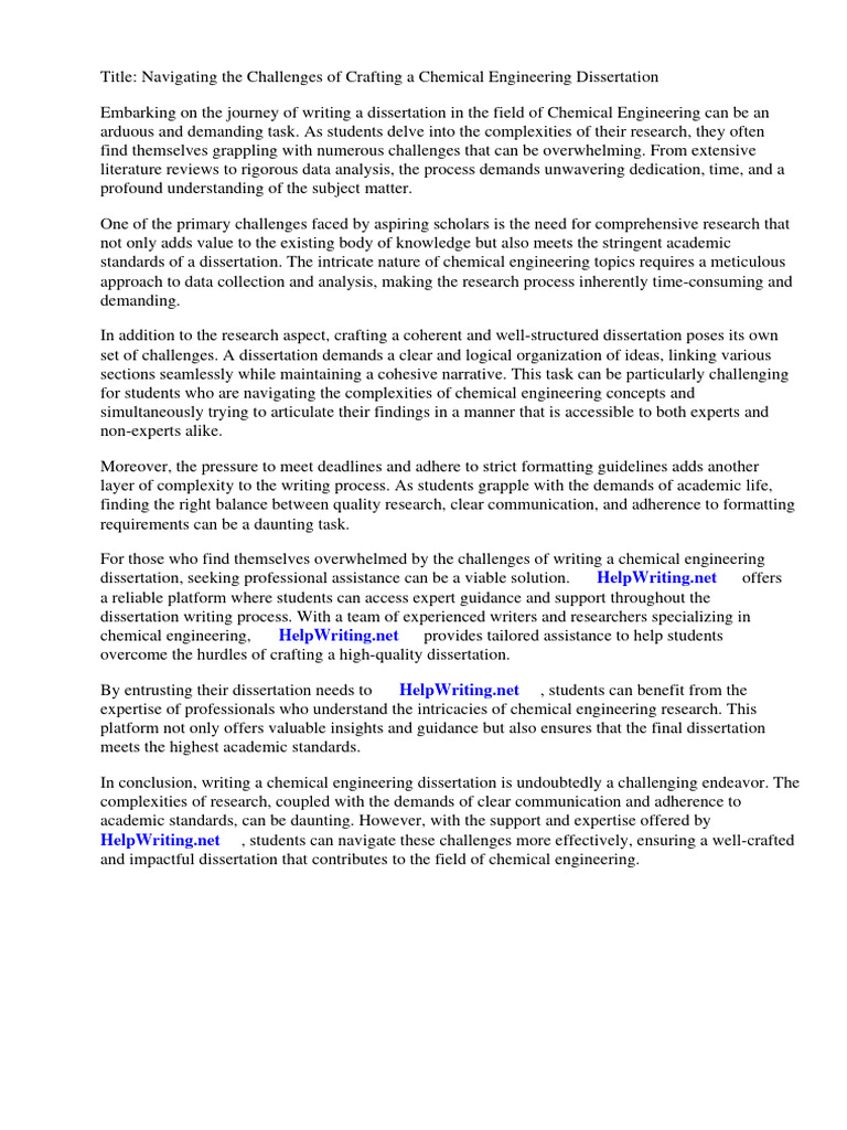 Chemical Engineering Dissertation Examples | PDF | Engineering | Chemistry