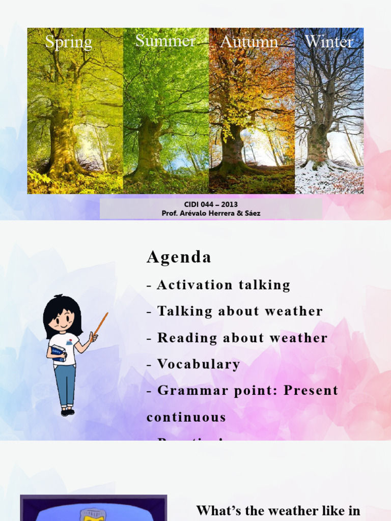 Lesson 1 - Weather and Present Continuous | PDF | Weather | Rain