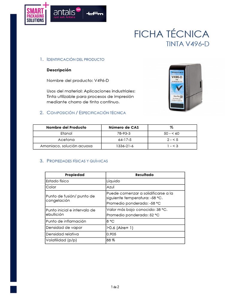 Ficha Tecnica de La Tinta | PDF