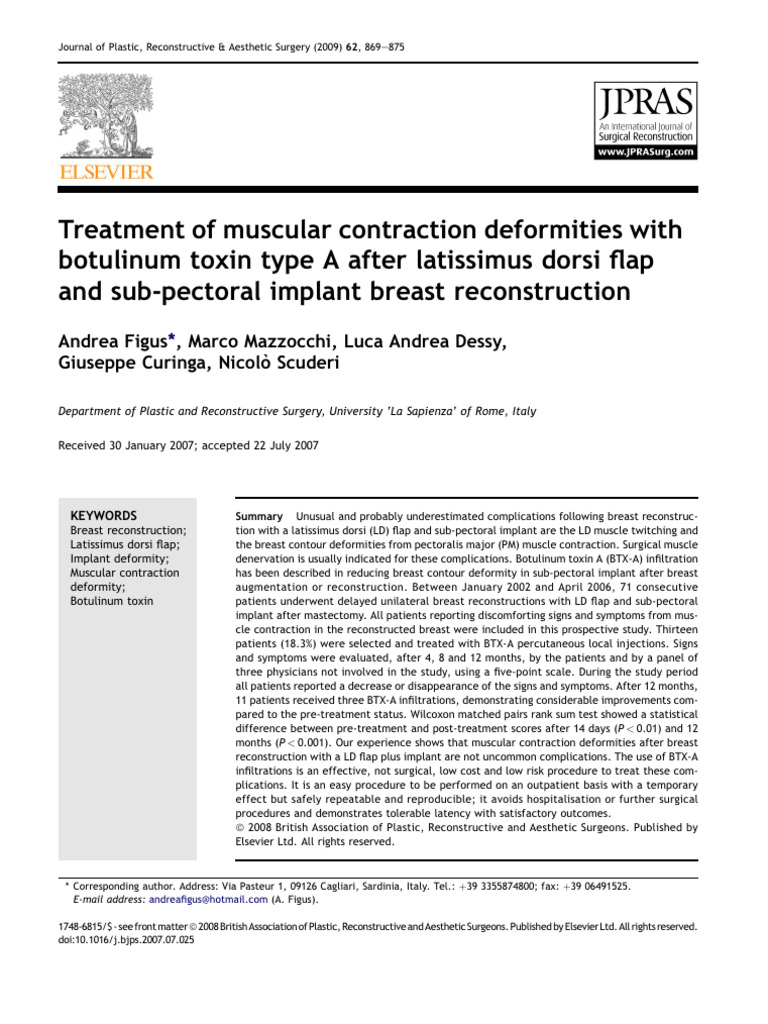 Treatment of Muscular Contraction Deformities With | PDF | Botulinum ...