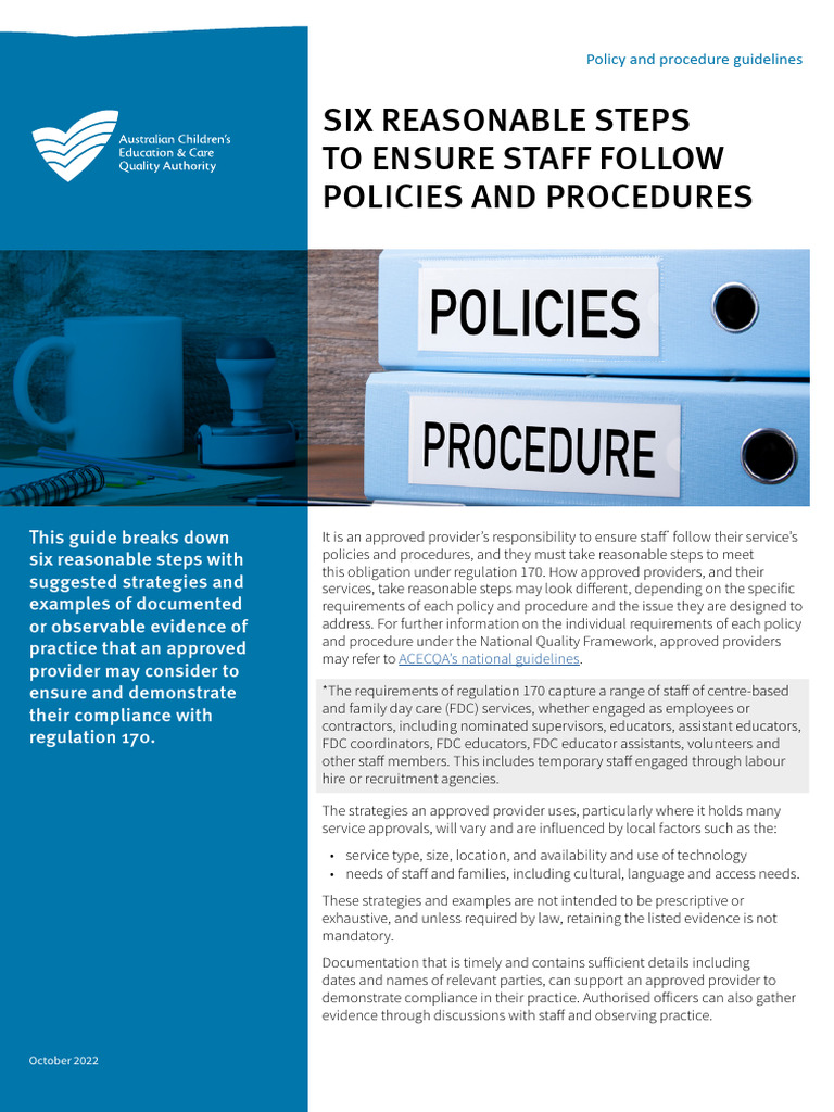 Six Steps for Staff Compliance with Policies | PDF | Policy ...