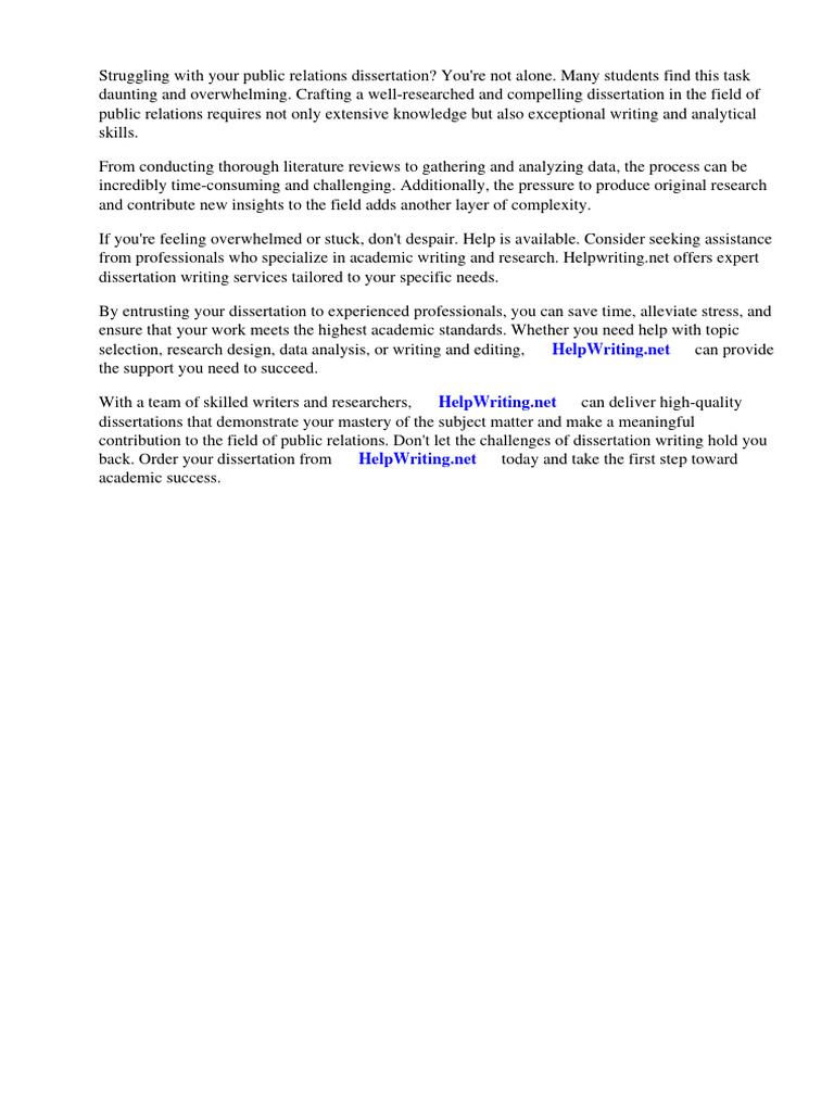 Public Relations Dissertation Examples Pdf Public Relations
