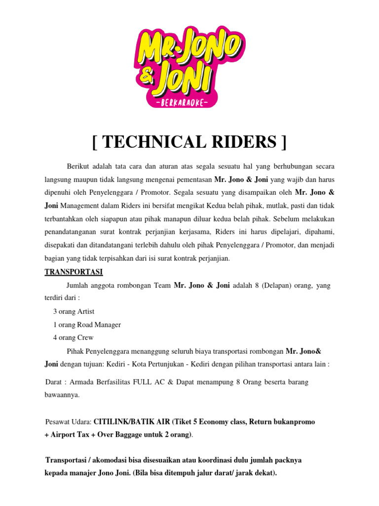 2023 Technical Riders Mr.jono&Joni New | PDF