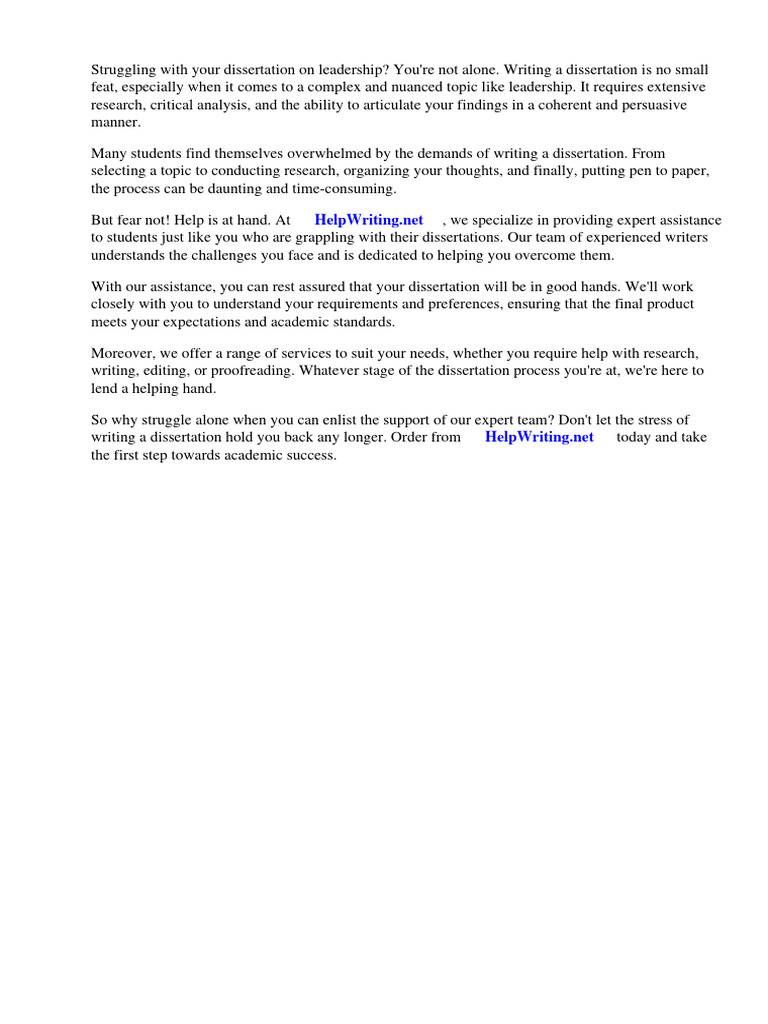 Leadership Dissertation Examples | PDF | Leadership | Strategic Management