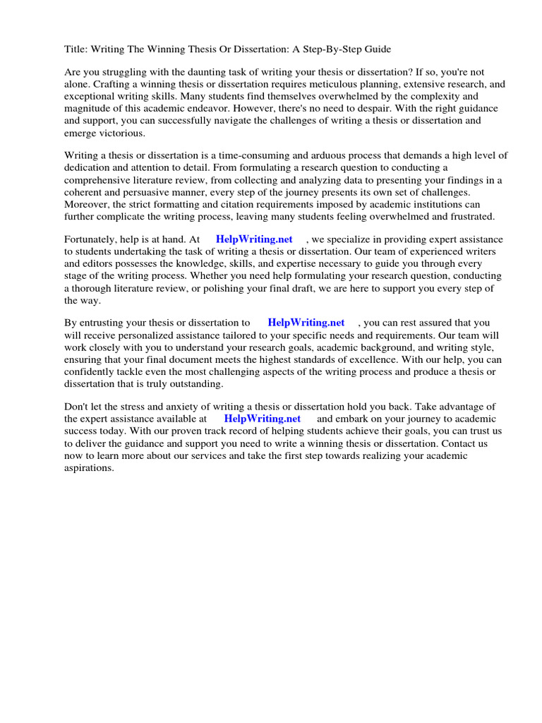 Thesis Writing Made Simple | PDF | Thesis | Methodology