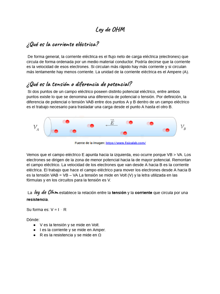 Ley De Ohm Descargar Gratis Pdf Voltaje Diodo Emisor De Luz 2762