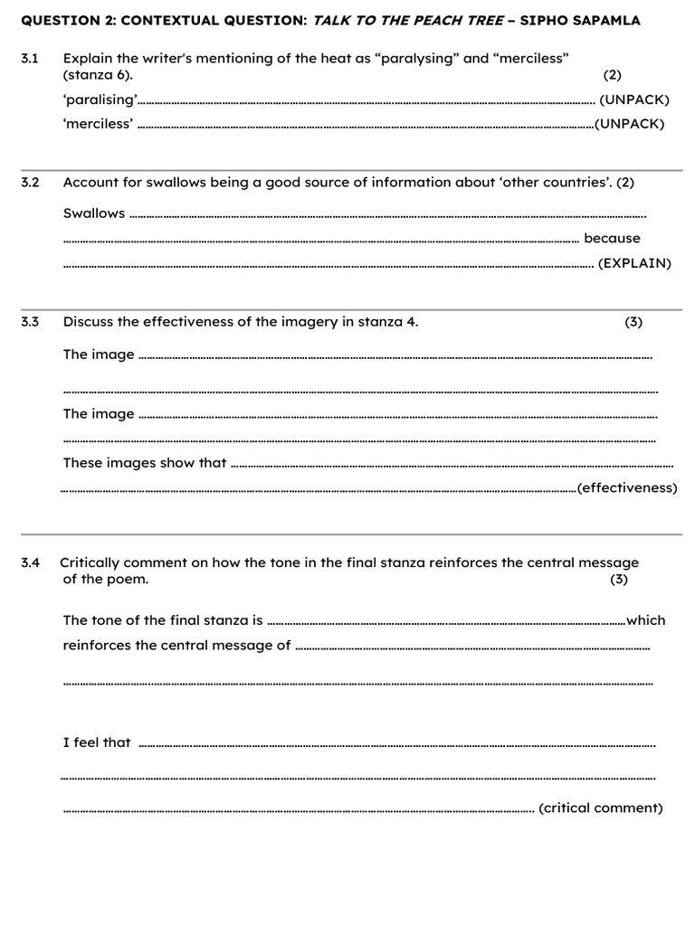 Bot Session 2 Contextual Questions | PDF | Poetry | Poems