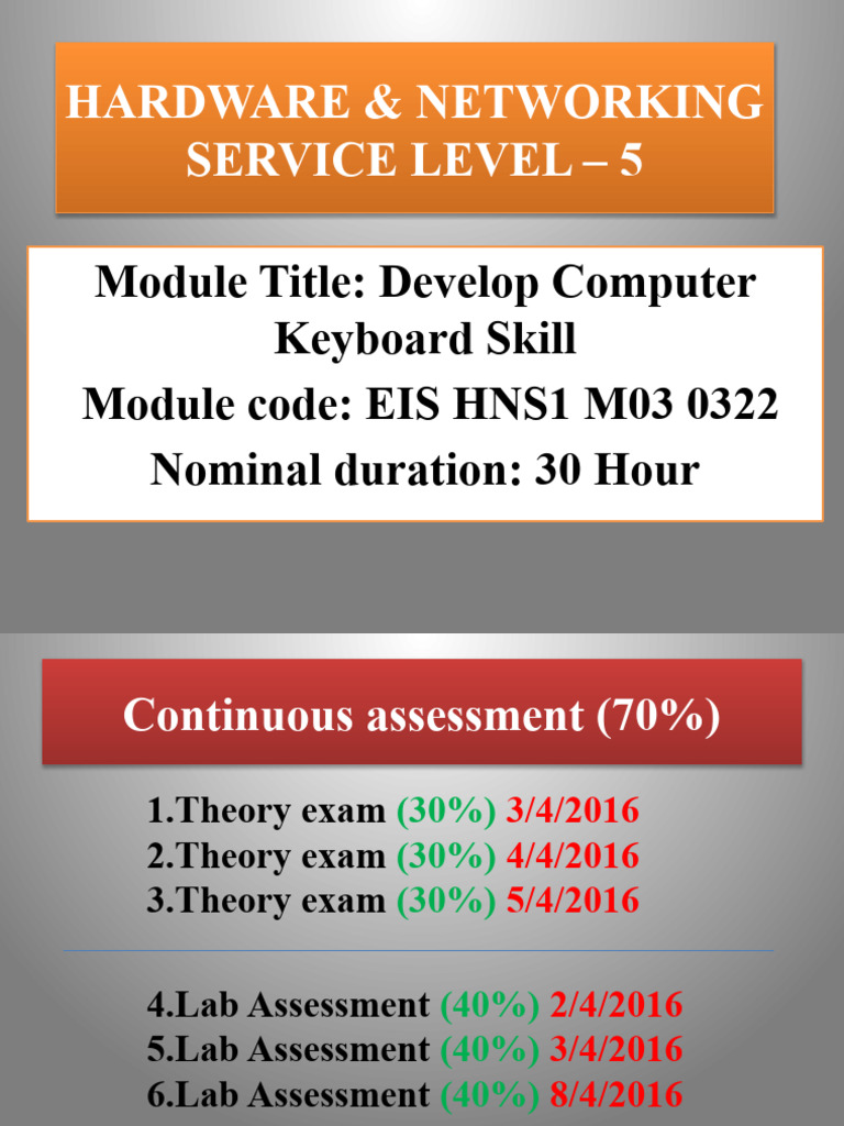 HNS L-5 Develop Computer Keyboard Skill | PDF | Human Factors And Ergonomics | Computer Keyboard