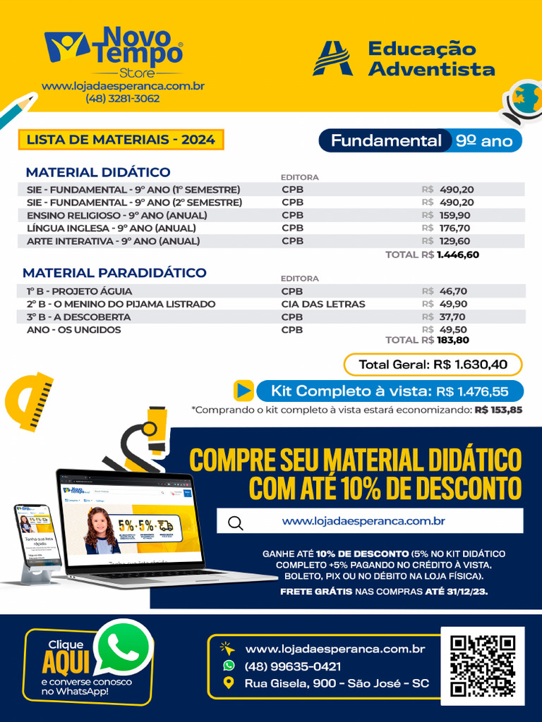 Material - DIDÁTICO - 2024 - FUND II - 9º Ano | PDF