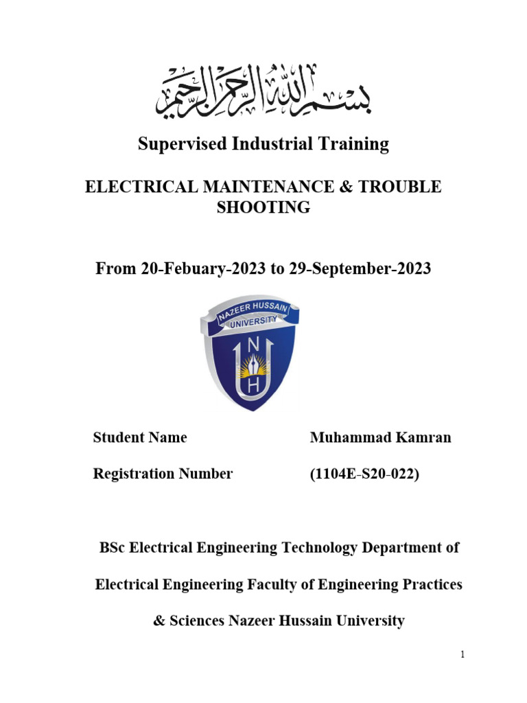 Supervised Industrial Training | PDF | Troubleshooting | Welding