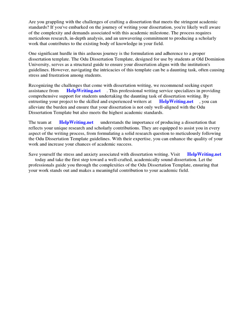 Odu Dissertation Template | PDF