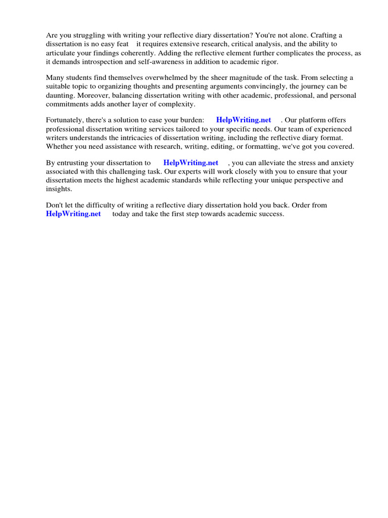 Writing Your Reflective Diary Dissertation | PDF | Leadership | Learning