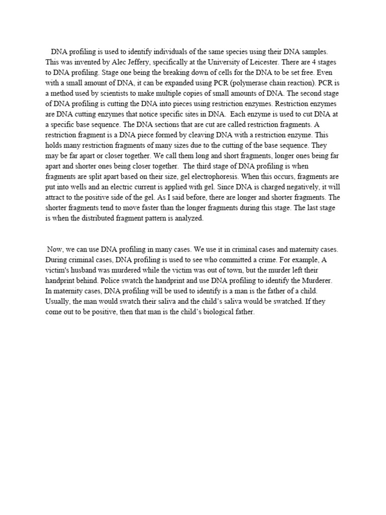 DNA Profiling | PDF