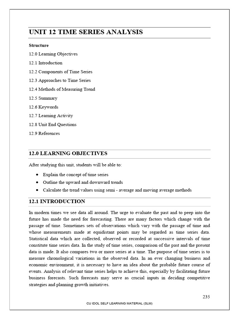 Time Series Analysis Overview and Methods | PDF | Moving Average | Time ...