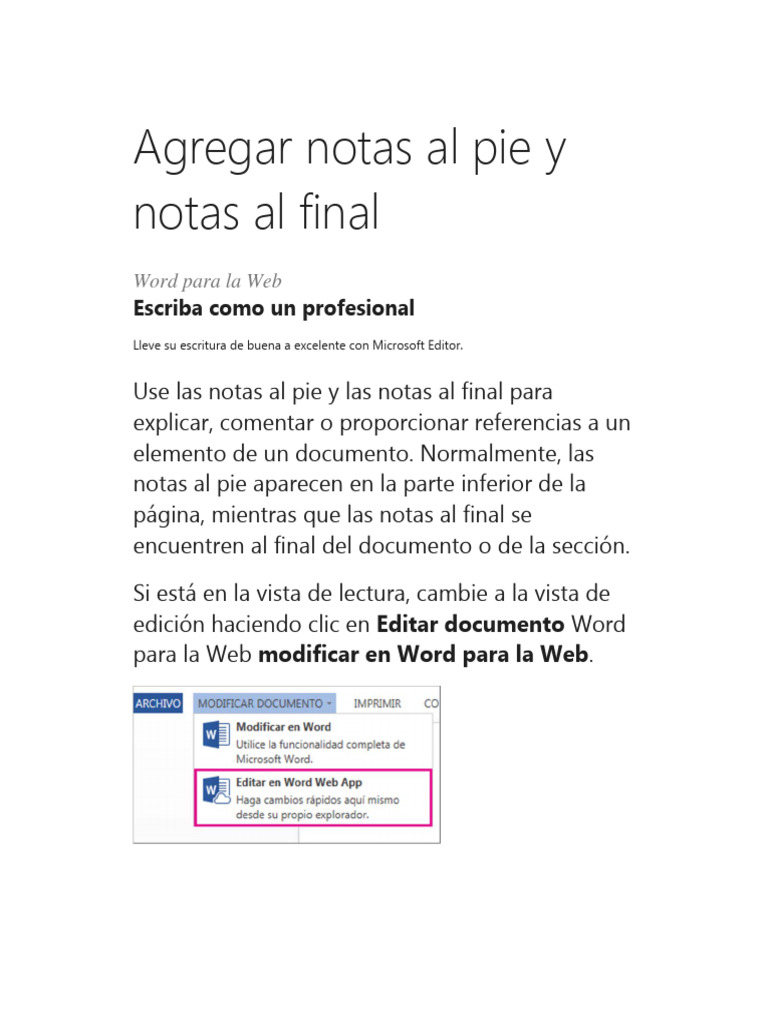Agregar Notas Al Pie y Notas Al Final | PDF