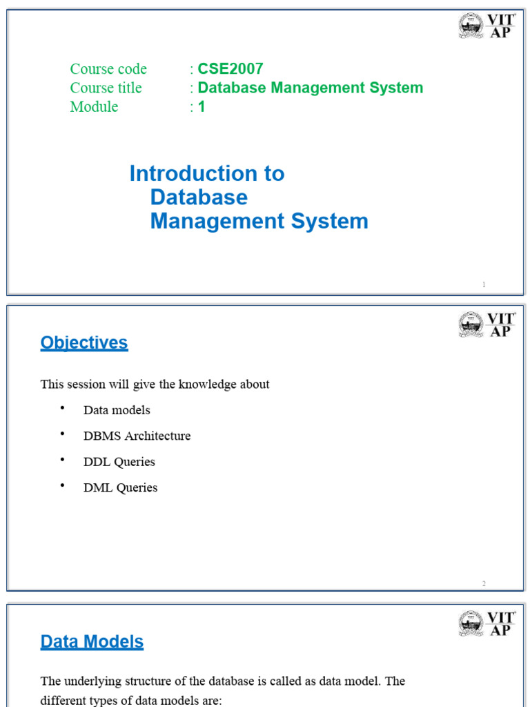 New Module 1 Continue | PDF | Databases | Database Schema
