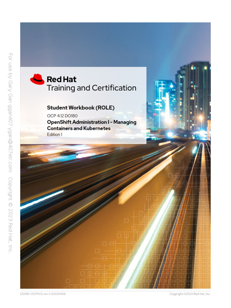 Do180 4.12 Student Guide | PDF | Computer Cluster | Cloud Computing