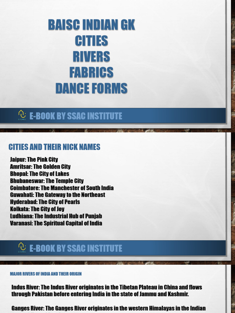Indian GK | PDF | Dances | Textiles