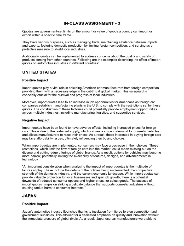 In-Class Assignment - 3: Positive Impact | PDF | Car | Automotive Industry