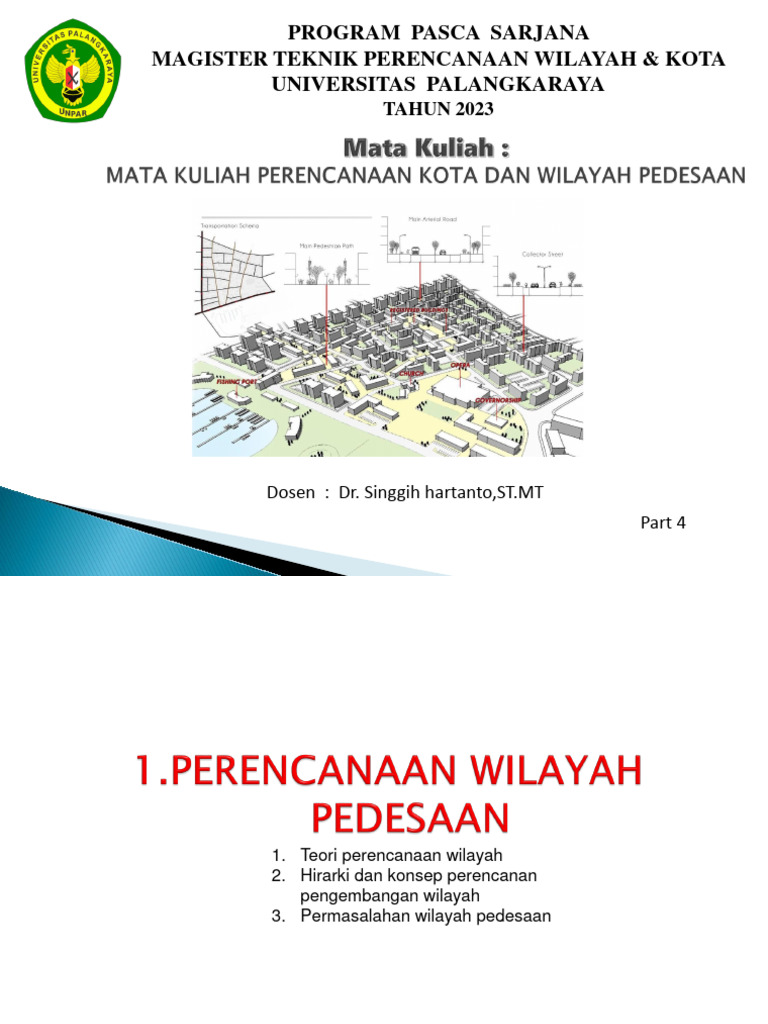 4 PERENC Kota Dan Desa UNPAR MPWK 2023@SH PDF | PDF