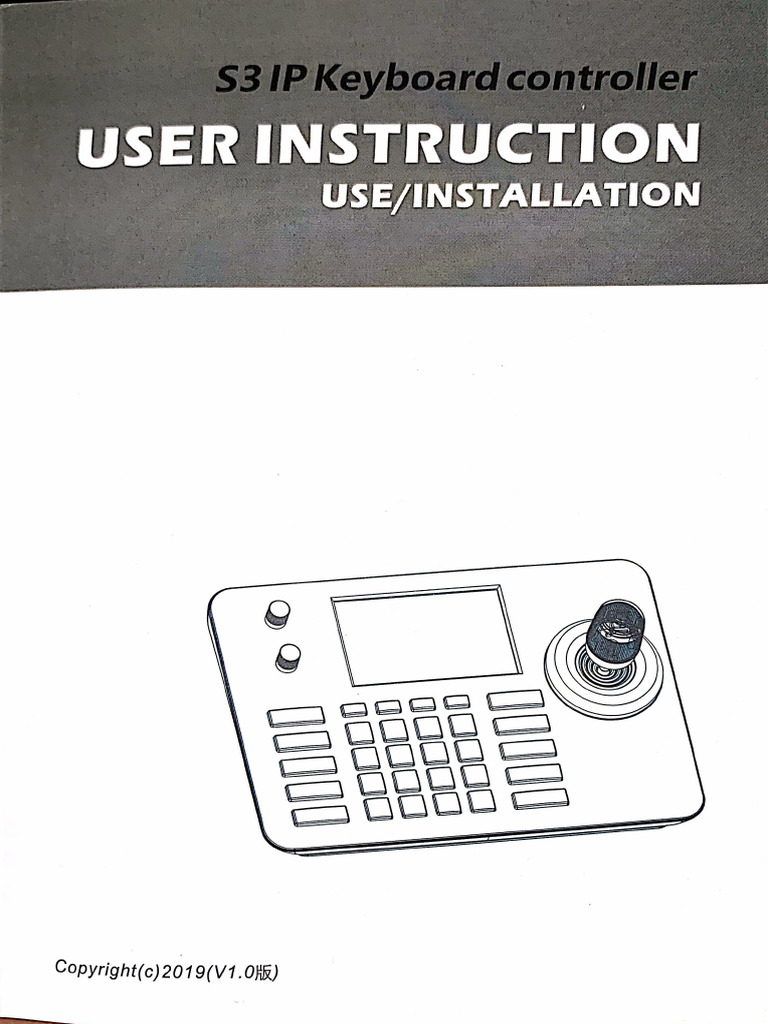 Manual Controle PTZ - S3 IP KEYBOARD CON | PDF