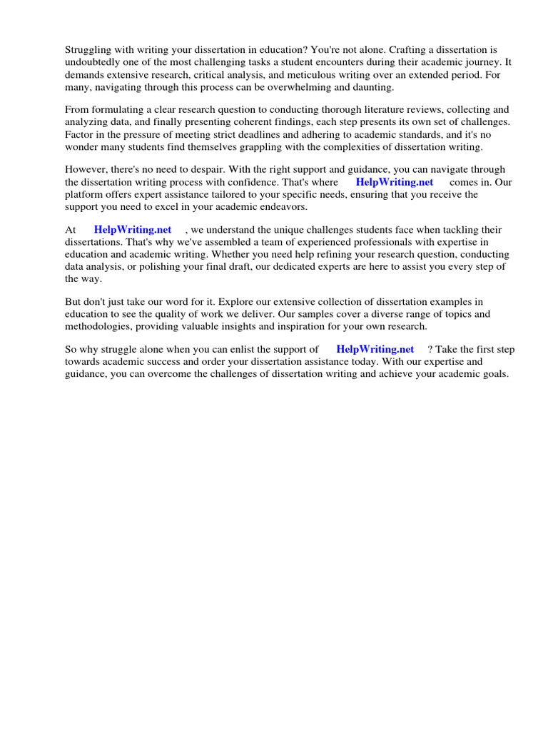 Dissertation Examples For Education | PDF | Thesis | Doctor Of Philosophy