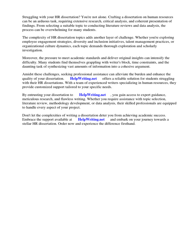 HR Dissertation Topics Human Resources | PDF | Human Resource ...