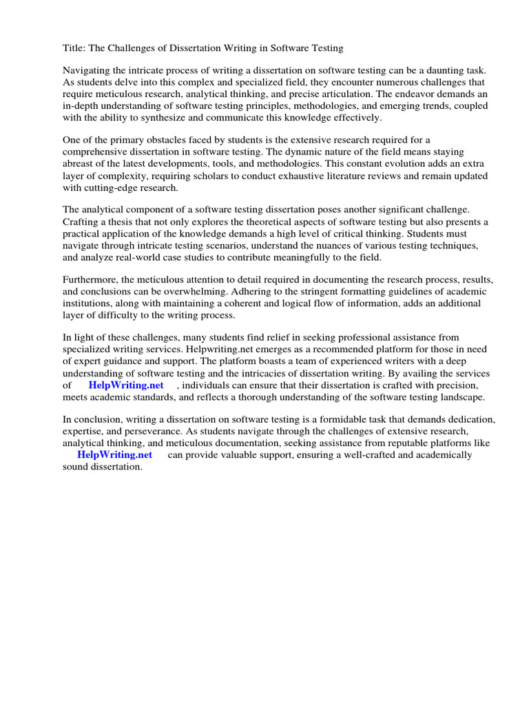 Dissertation Software Testing | PDF | Thesis | Methodology Dissertation Software Testing | PDF | Thesis | Methodology