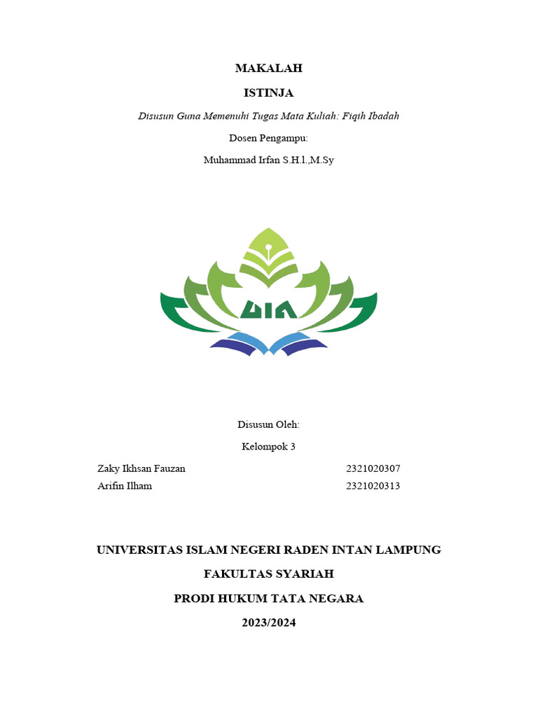 Makalah Istinja | PDF