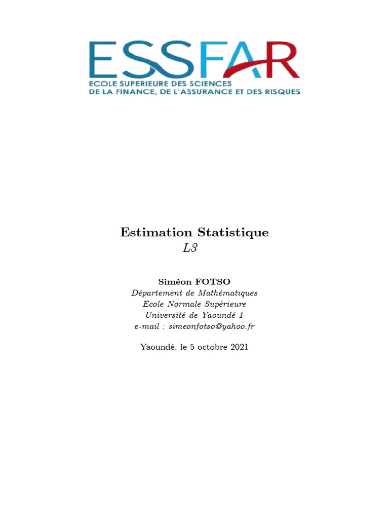 Estimation Statistique et Lois de Probabilité | PDF | Loi normale | Loi de probabilité