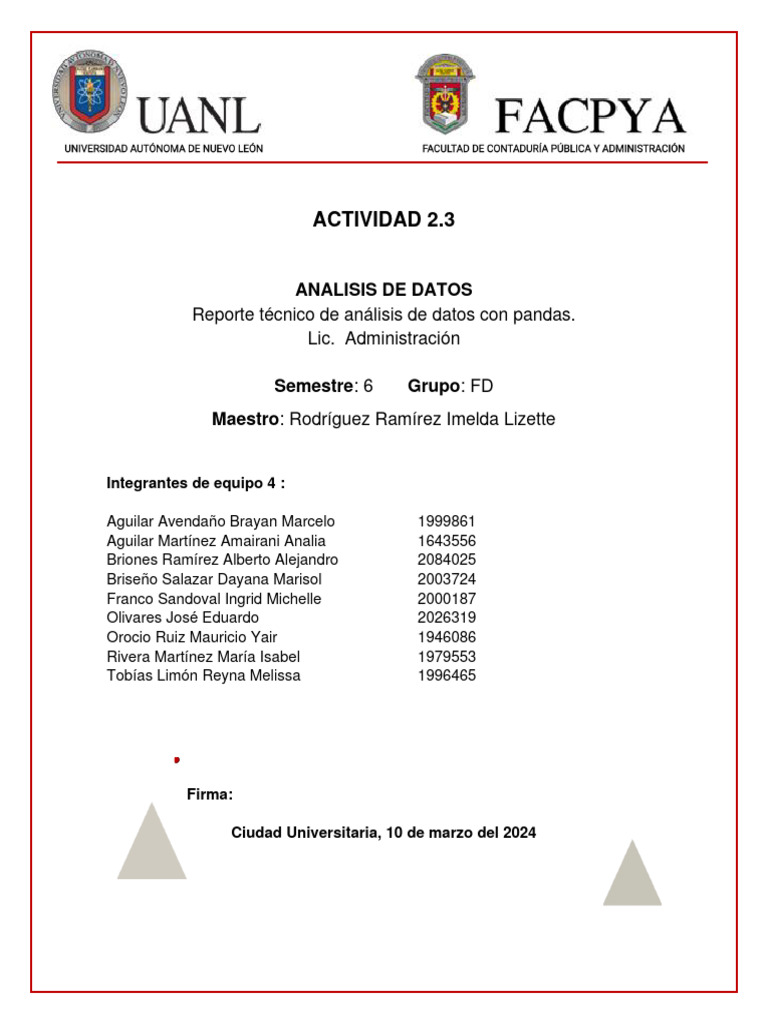 Reporte de Análisis de Datos con Pandas | PDF | Análisis de los datos ...