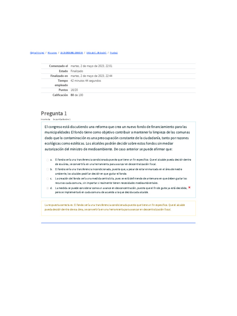 Prueba 2 Descentralizacion | PDF | Descentralización | Administración ...