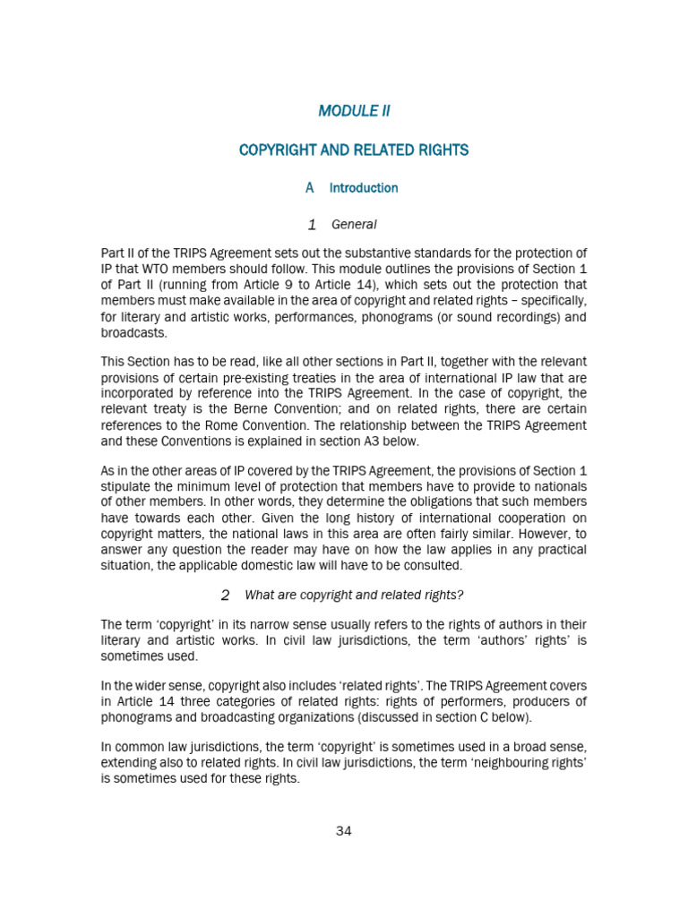 Copyright and Related Rights | PDF | Copyright | Trips Agreement