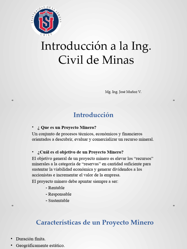 Introducción a la Ing | PDF | Minería | Prospección