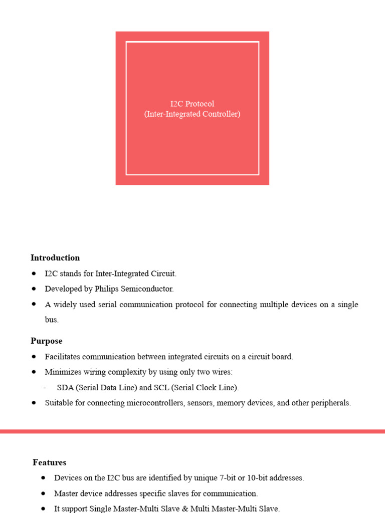 I2C Protocol | PDF | Data Transmission | Electronic Engineering