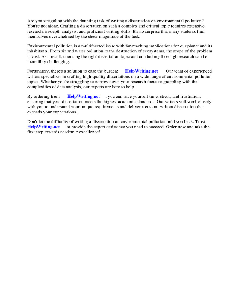 Environmental Pollution Dissertation Topics | PDF | Air Pollution ...