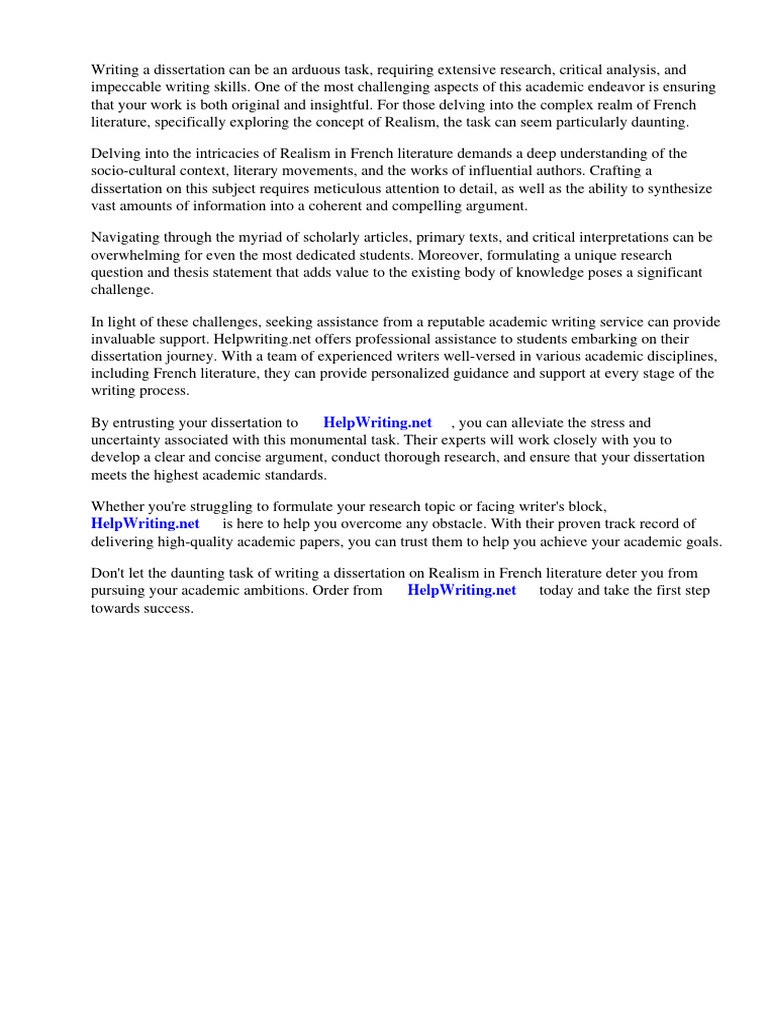 Introduction Dissertation Sur Le Realisme | PDF | Thesis | Refinancing