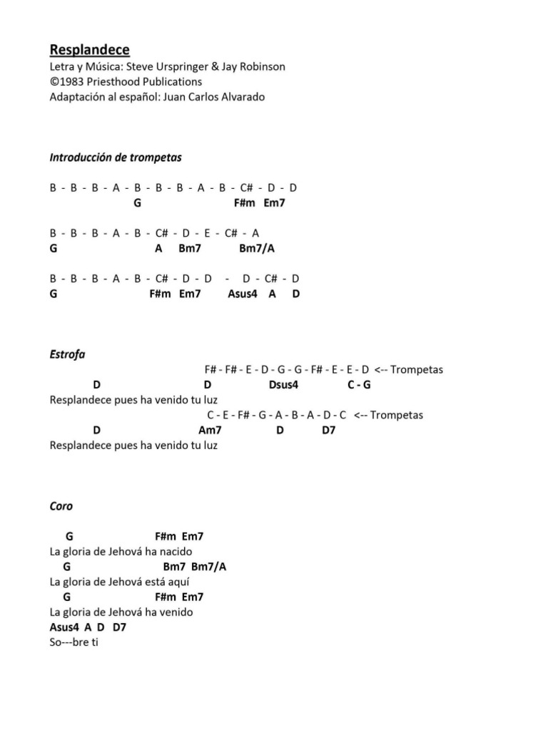 Medley Libre, Resplandece, Juan Carlos Alvarado | PDF